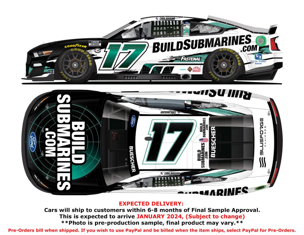 Chris Buescher 2023 BuildSubmarines.com 1:24 Color Chrome Nascar Diecast