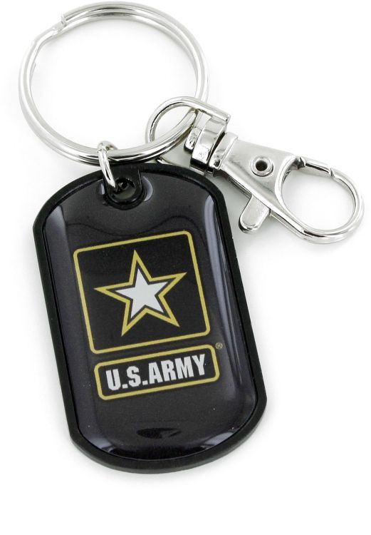 US ARMY MILITARY DOG TAG KEYCHAIN