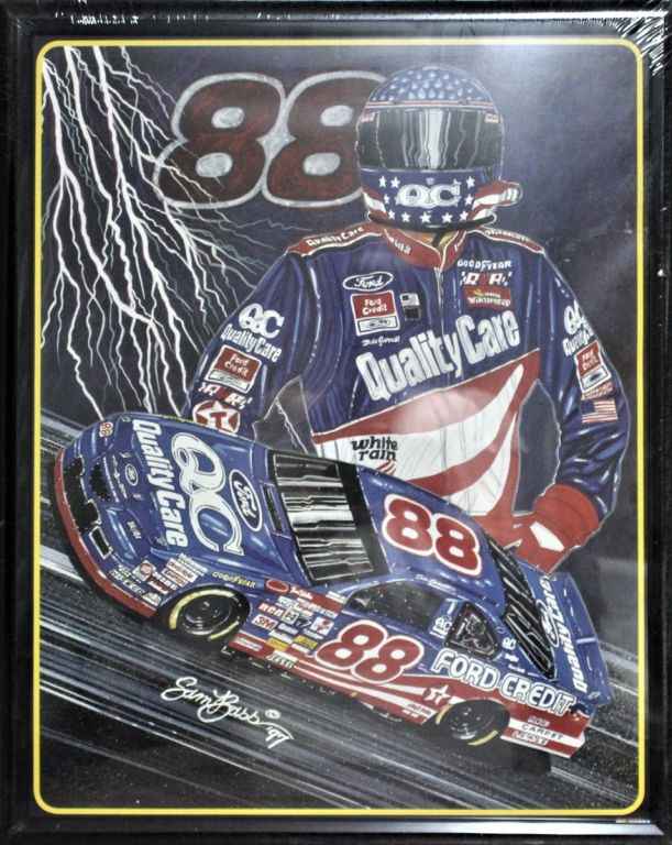 Dale Jarrett #88 Quality Care Picture in Black Plastic Frame 17" x 21"