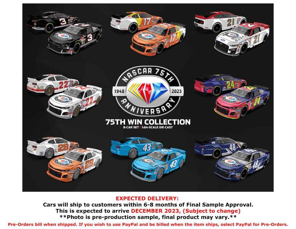 NASCAR 75th Anniversary - 75 Wins Collection 8 Car Set 1:64 Nascar Diecast