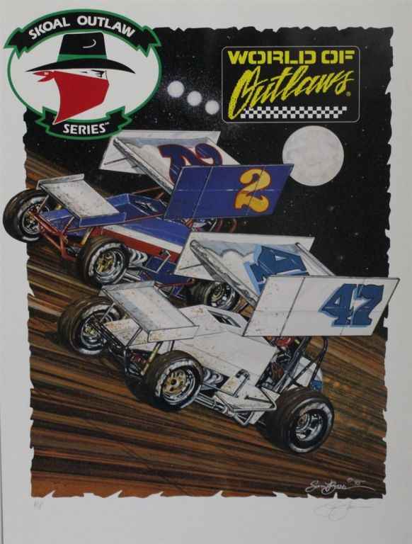 Skoal Outlaw Series "'95 World Of Outlaws" Artist Proof Sam Bass Print ...